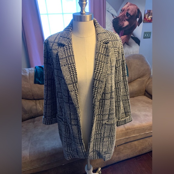 F&F | Jackets & Coats | Ff Black And White Checkered Blazer | Poshmark